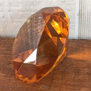 unknown | Accents | Amber Colored Diamond Cut Paperweight | Poshmark